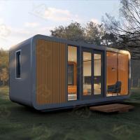 China Apple Cabin Prefab Modular House Capsule Room with Terrace Galvanized Steel Frame 50mm Rock Wool Insulation for sale