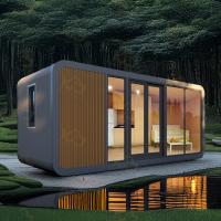 China Apple Cabin Prefab Modular House Capsule Room with Terrace Galvanized Steel Frame 50mm Rock Wool Insulation for sale
