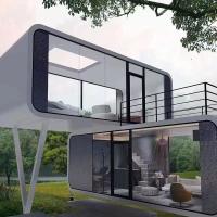 China Modular Capsule Hotel 2-Bedroom Luxury Prefabricated Apple Cabin House Galvanized Steel Frame for sale