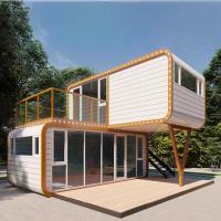 China 40ft Modular Apple Cabin House Galvanized Steel Frame Custom Color Outdoor Camping Residence for sale
