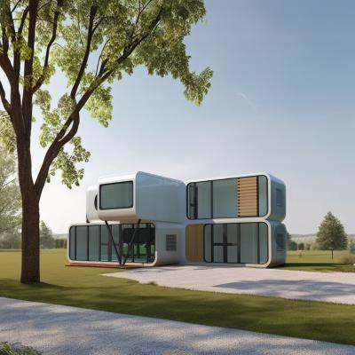 China 40ft Modular Apple Cabin House Galvanized Steel Frame Custom Color Outdoor Camping Residence for sale