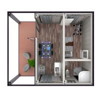 China Flat Pack Container House One Bedroom Luxury Prefab Villa 50mm EPS Wall Panel for sale