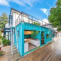 China 20FT Two-Story Flat Pack House Modular Prefabricated Hotel Apartment 50mm EPS Panel for sale
