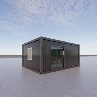 China 20ft Prefab Steel Wooden Container House Detachable Modular Office 50mm EPS Panel for sale