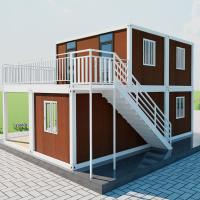 China Wooden Color Container House With Deck Detachable Container Modular Home for sale