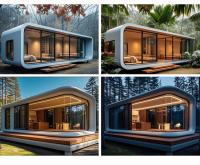 China Apple Cabin Prefabricated House Mobile House Waterproof Steel Bedroom Bathroom Hotel 3500mm 8000mm for sale