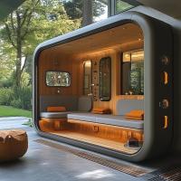 China Apple Cabin Prefabricated House Mobile House Waterproof Steel Bedroom Bathroom Hotel 3500mm 8000mm for sale