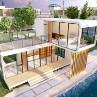 China Apple Cabin House Galvanized Steel Frame Metal Carved Panel Custom Color 3500mm x 8000mm for sale