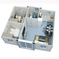 China Expandable Container House Steel Frame 50mm EPS Sandwich Panel Prefab Living Space for sale