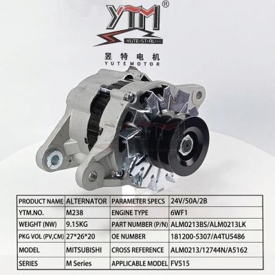 China 24V 50A 2B Alternator M238 ALM0213BS ALM0213LK 181200-5307 A4TU5486 For Isuzu 6WF1 FV515 for sale