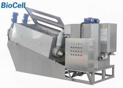 China Multi Disk Screw Press Sludge Dewatering Equipment 12kg/h DS Capacity for Sedimentation Sludge for sale