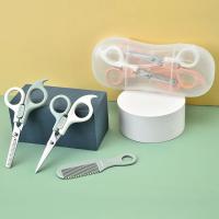 China New Arrival 3 sets Of Newborn Essentials Baby Grooming Scissors Hair Brush set for sale