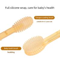 China BPA Free Soft Silicone Baby Toothbrush Children Baby Silicone Toothbrush Teethers for sale