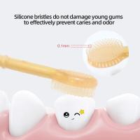 China BPA Free Soft Silicone Baby Toothbrush Children Baby Silicone Toothbrush Teethers for sale
