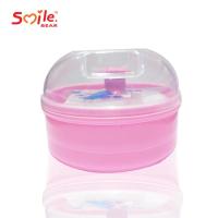 China Customized logo Baby Soft Face Body Powder Puff Sponge Box Container for sale