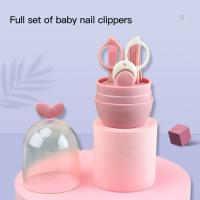 China 4 In 1 Baby Nail Clippers Scissors File Tweezers Manicure Pedicure Kit Baby Nail Care Grinder Tool Kit Set for sale