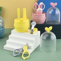China 4 In 1 Baby Nail Clippers Scissors File Tweezers Manicure Pedicure Kit Baby Nail Care Grinder Tool Kit Set for sale
