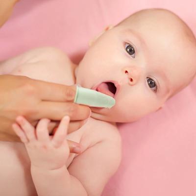 China Eco Friendly Soft Bristle Newborns Toddler Silicone Baby Tooth Brush for sale