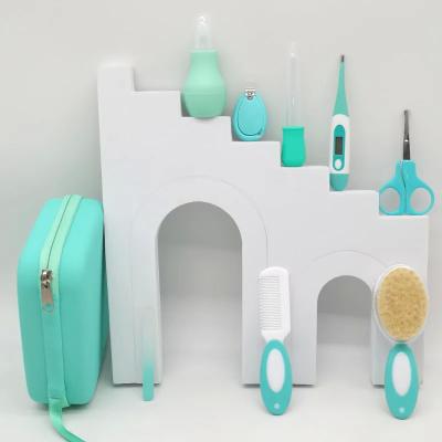 China 8 Pieces Grooming Kit Nail Clippers Health Toothbrush Comb Brush Safety Set Bag Baby Care Kit for sale