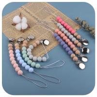China Eco Friendly Pacifier Chain Clip Holder Dummy Loop Silicone Teether Bead Holder for sale