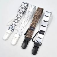 China Soother Holder Pacifier Chain Clip Ribbon Printed Baby Clips Baby Care for sale