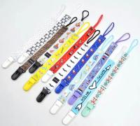 China Baby Pacifier Holder Clip Eco Friendly Cute Custom Printing length 35cm for sale
