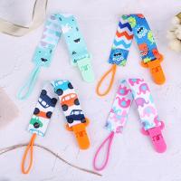 China Macrame Pacifier Chain Clip Leather Beads Baby Pacifier Clip Length 35cm for sale