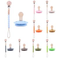 China Safety Multicolor Silicone Pacifier Clips Chain Teething Toys Baby Pacifier for sale