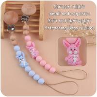 China BPA Free Dummy Chain Clips Wooden Silicone Baby Pacifier Clip Customized for sale