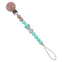 China BPA Free Dummy Chain Clips Wooden Silicone Baby Pacifier Clip Customized for sale