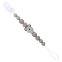 China Colorful Custom Pacifier Chain Clip Cartoon Wooden Dummy Clip Holder for sale