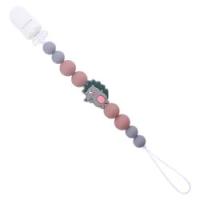 China Colorful Custom Pacifier Chain Clip Cartoon Wooden Dummy Clip Holder for sale