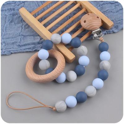 China Baby Pacifier Clip Chain Silicone Teething Toys Baby Pacifier Holder Clips for sale