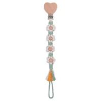 China Crochet Pacifier Chain Clip Eco Friendly Handmade Colored Teether Wood Clip for sale