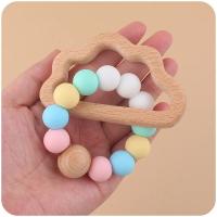 China Eco- Friendly Handmade Crochet baby Pacifier Clips Chain Wholesale Best price Colored chain teether wood clip for sale