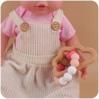 China Eco- Friendly Handmade Crochet baby Pacifier Clips Chain Wholesale Best price Colored chain teether wood clip for sale