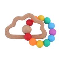 China Eco- Friendly Handmade Crochet baby Pacifier Clips Chain Wholesale Best price Colored chain teether wood clip for sale
