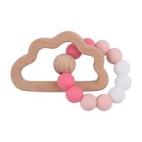 China Eco- Friendly Handmade Crochet baby Pacifier Clips Chain Wholesale Best price Colored chain teether wood clip for sale