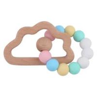 China Eco- Friendly Handmade Crochet baby Pacifier Clips Chain Wholesale Best price Colored chain teether wood clip for sale