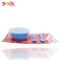 China Food Grade Newborn Feeding Set Plastic Safety Feeding Bowl Set For Baby for sale