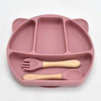 China 8PC Food Grade Silicone Material Children Dinnerware Tableware Set With Bowl Cup Plate Spoon Fork for sale