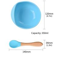 China Environmentally Friendly Newborn Feeding Set Food Grade Silicone Bowl Spoon Set for sale