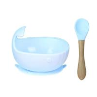 China BPA Free Newborn Feeding Set Whale Shape Bowl Spoon Suction Silicone Feeding Set for sale