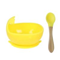 China BPA Free Newborn Feeding Set Whale Shape Bowl Spoon Suction Silicone Feeding Set for sale