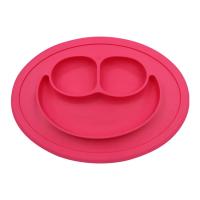 China Food Plate Newborn Feeding Set Smiley Pattern Shape Silicone Plate for sale