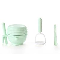 China Serve Infant Plate Set Plastic Baby Grinding Bowl With Lids Customizable for sale