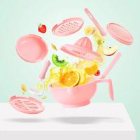 China Serve Infant Plate Set Plastic Baby Grinding Bowl With Lids Customizable for sale
