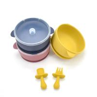 China Soft Silicone Suction Bowl Non Spill Toddler Infant Kids Food Feeding Bowl for sale