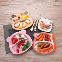 China Animal Baby Dinnerware Bamboo Fiber Children's Plate Cartoon Baby Feeding Dishes Children Toddler Plate for sale