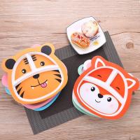 China Animal Baby Dinnerware Bamboo Fiber Children's Plate Cartoon Baby Feeding Dishes Children Toddler Plate for sale